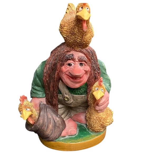 Accents | 1999 Chicken Thief Troll 7 Wooden Chicken Troll Limited ...